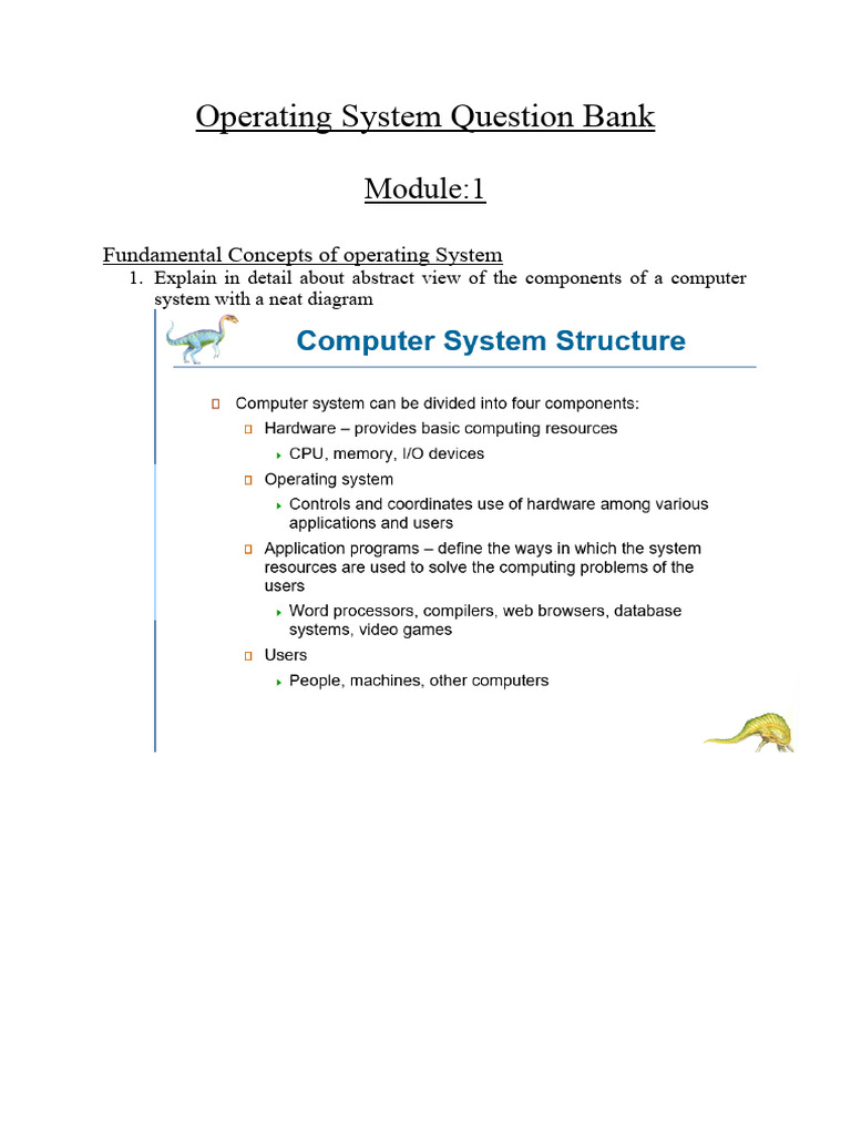 Operating System Exam Question Bank | PDF | Process (Computing) | Scheduling (Computing)