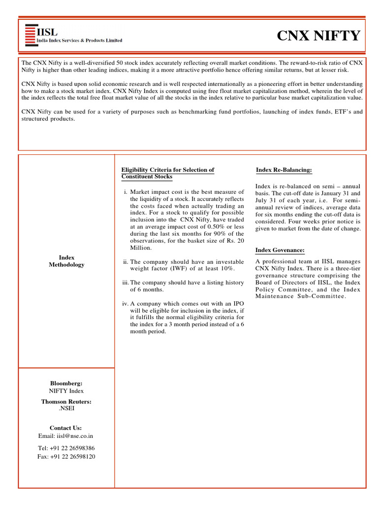 Ind CNX Nifty | PDF | Stock Market Index | Financial Economics