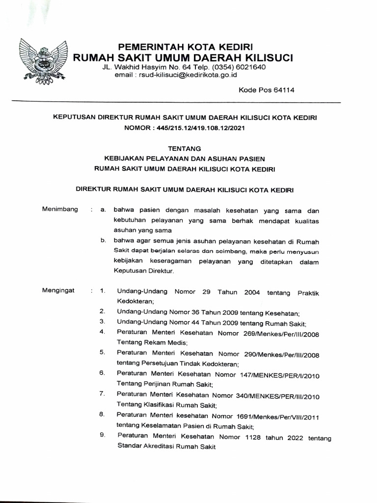 SK Kebijakan PAP | PDF | Kesehatan Holistik