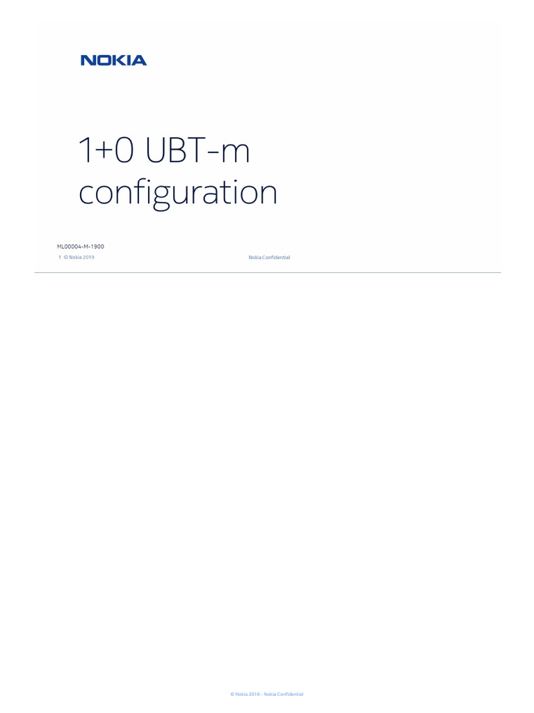 Nokia 1 0 UBT M Configuration | PDF