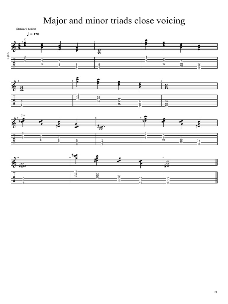 Major and minor triads close voicing | Download Free PDF | Music Theory ...