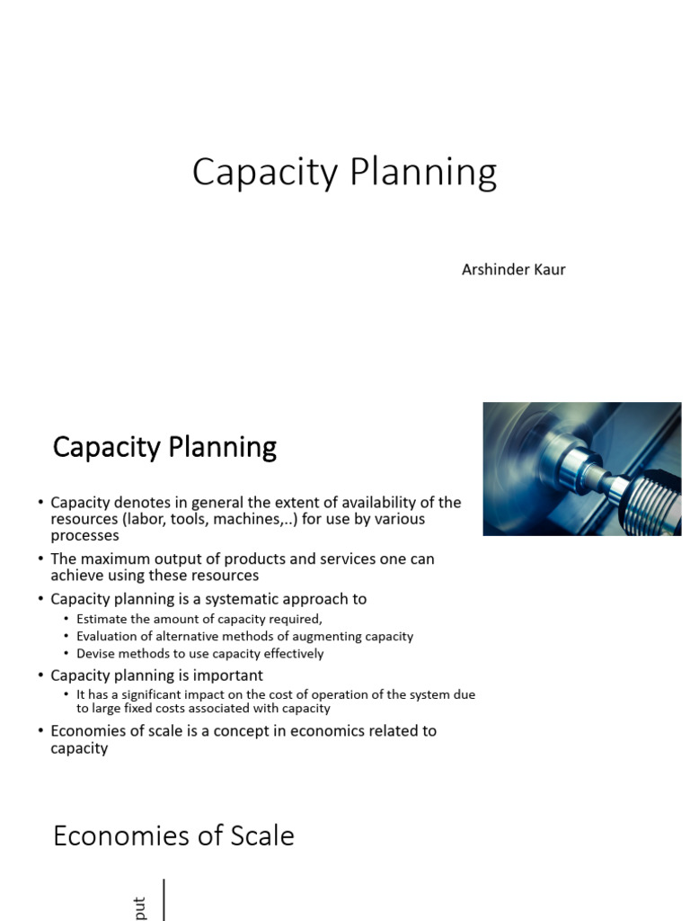 Session-3a-Capacity planning | PDF | Waste | Economies Of Scale