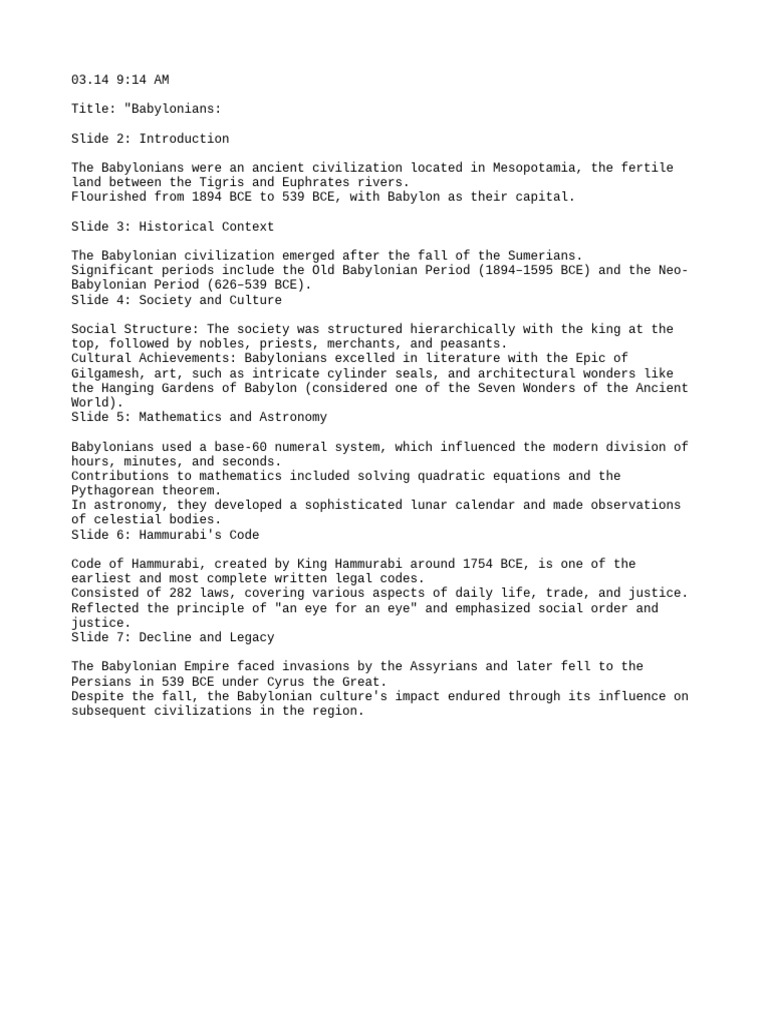 BABYLONIANS | PDF