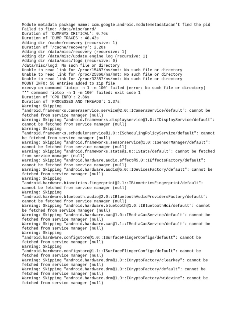Module Metadata Retrieval Errors | PDF | Data Management | Computer Science