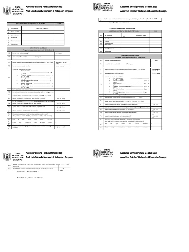 Form Skrining UBM Siswa 2022 | PDF