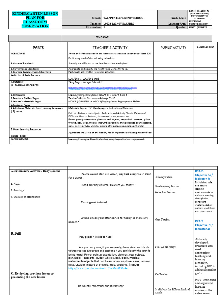 Cot-1st Quarter-. Week 3 - Detailed Lesson Pla With Annotations Pages 31-35. Final | PDF ...