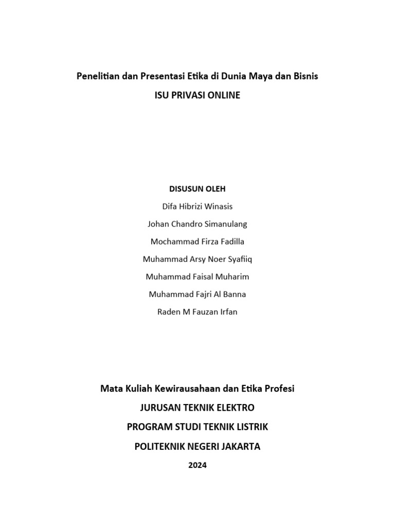 Kelompok 4 - Tugas Etika Dunia Maya | PDF | Ilmu Sosial | Komputer