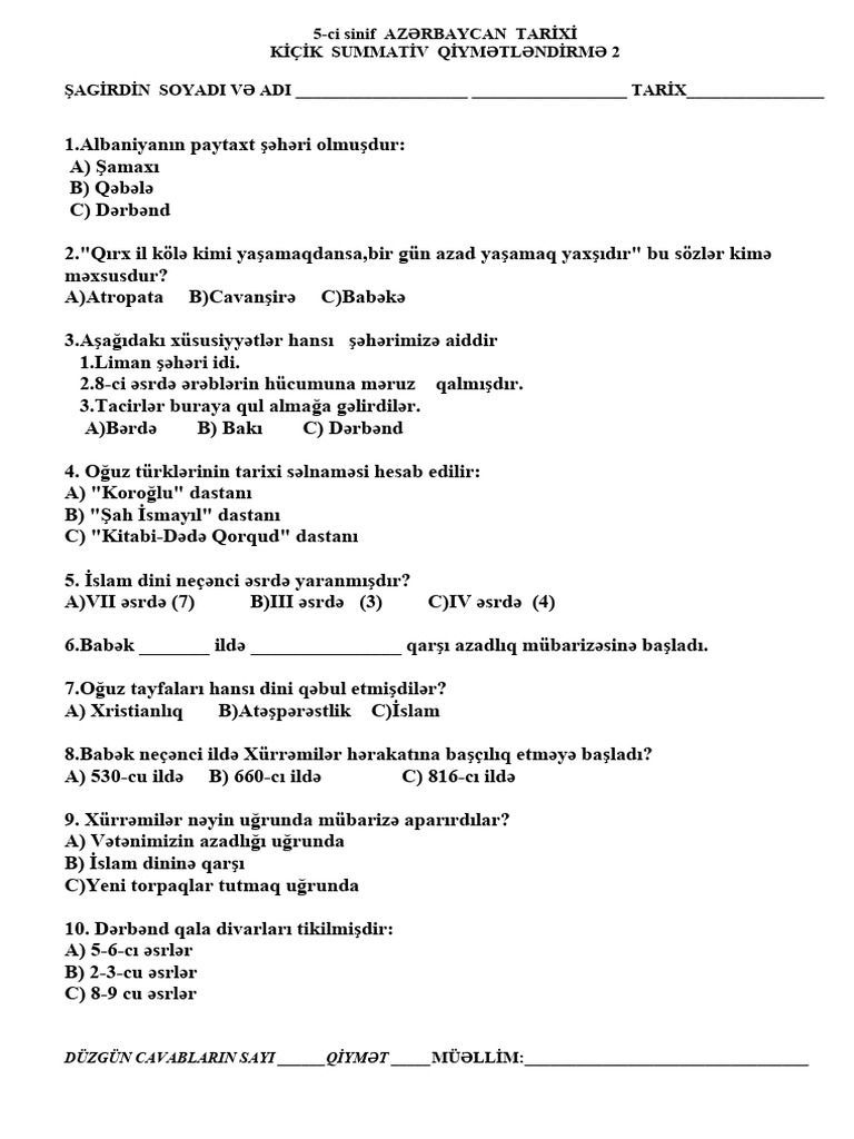 5 Az Tarixi KSQ 2 | PDF