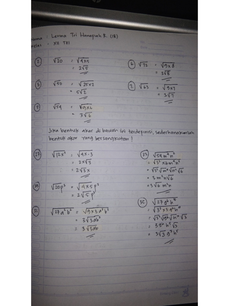 BENTUK AKAR (Levina XII TEI) | PDF