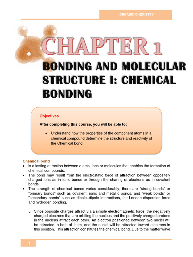 Chapter 1 Bonding and Molecular Sructure I Chemical Bonding | PDF ...