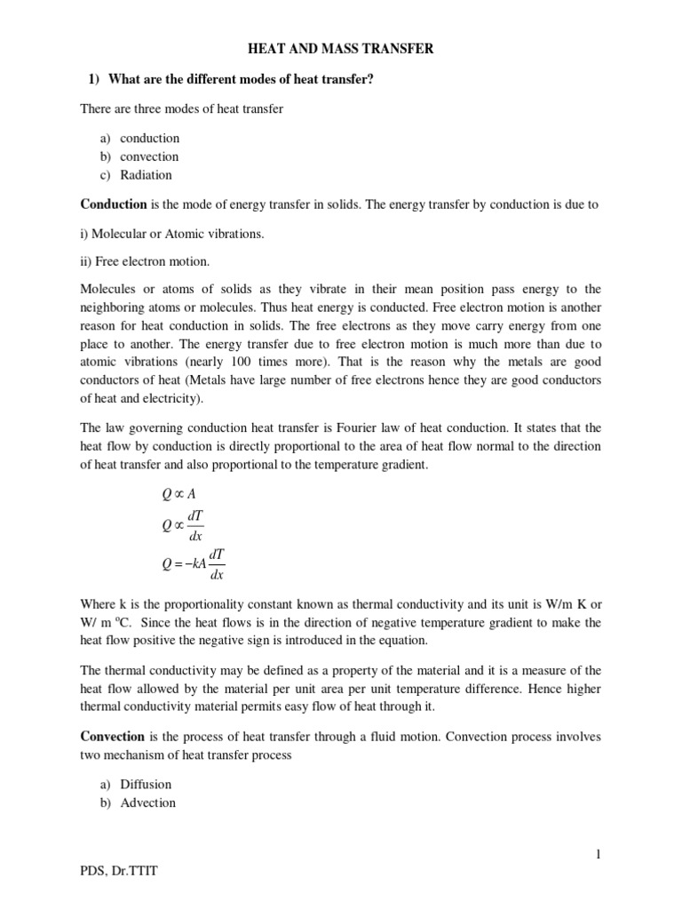 HT Notes Module-1 | PDF | Heat Transfer | Thermal Conduction