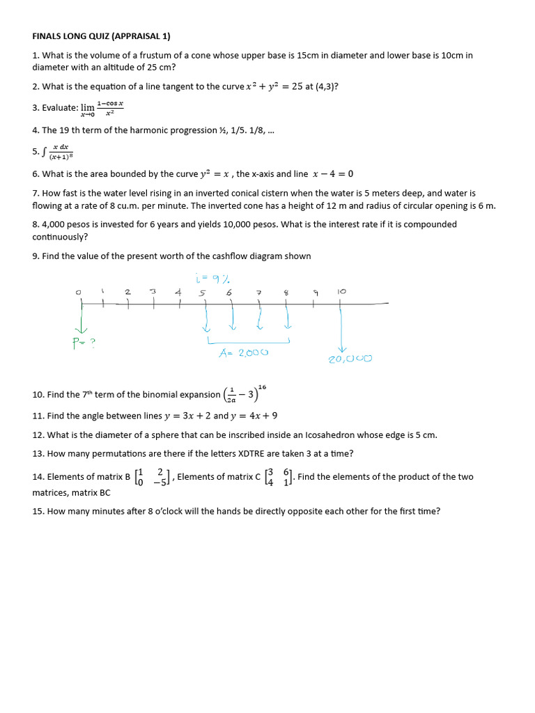 Long Quiz | PDF