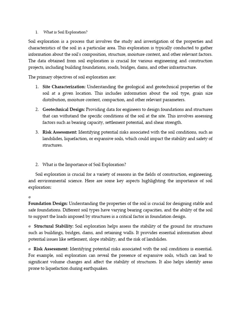 Soil Exploration in Geotechnical Engineering | PDF | Geotechnical ...