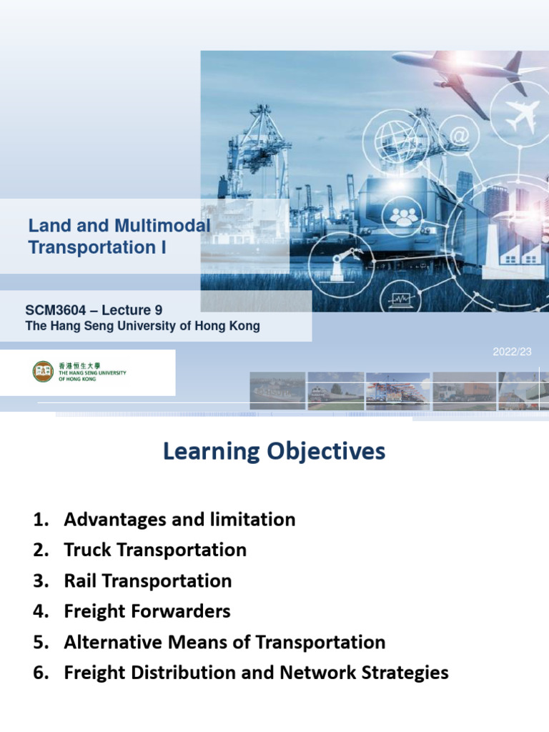 SCM3604 L09 01 Land and Multi Modal Transportation I S | PDF | Rail ...