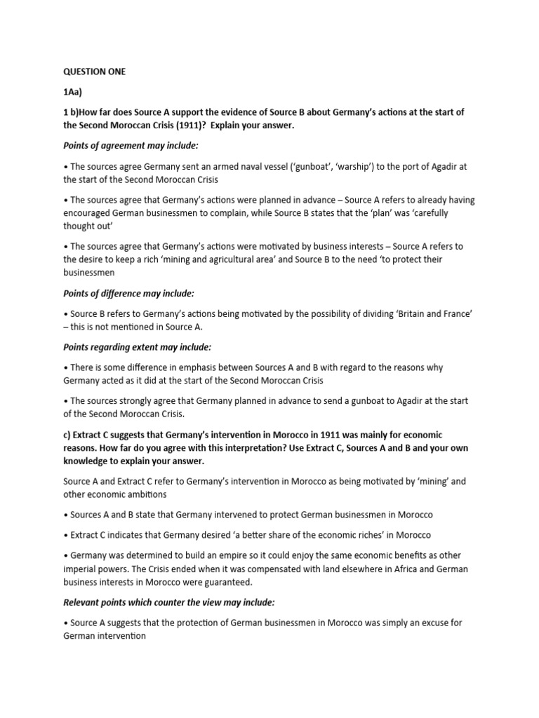 Analysis of the Second Moroccan Crisis | PDF | Allies Of World War I ...
