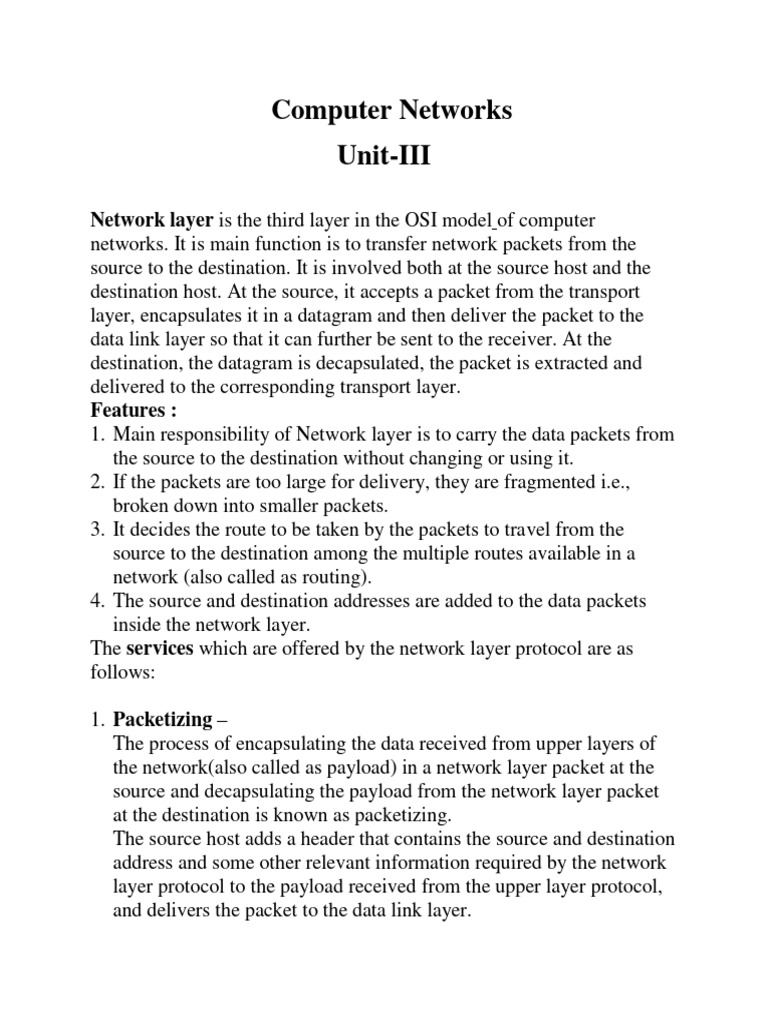 UNIT-III | PDF | I Pv6 | Computer Network