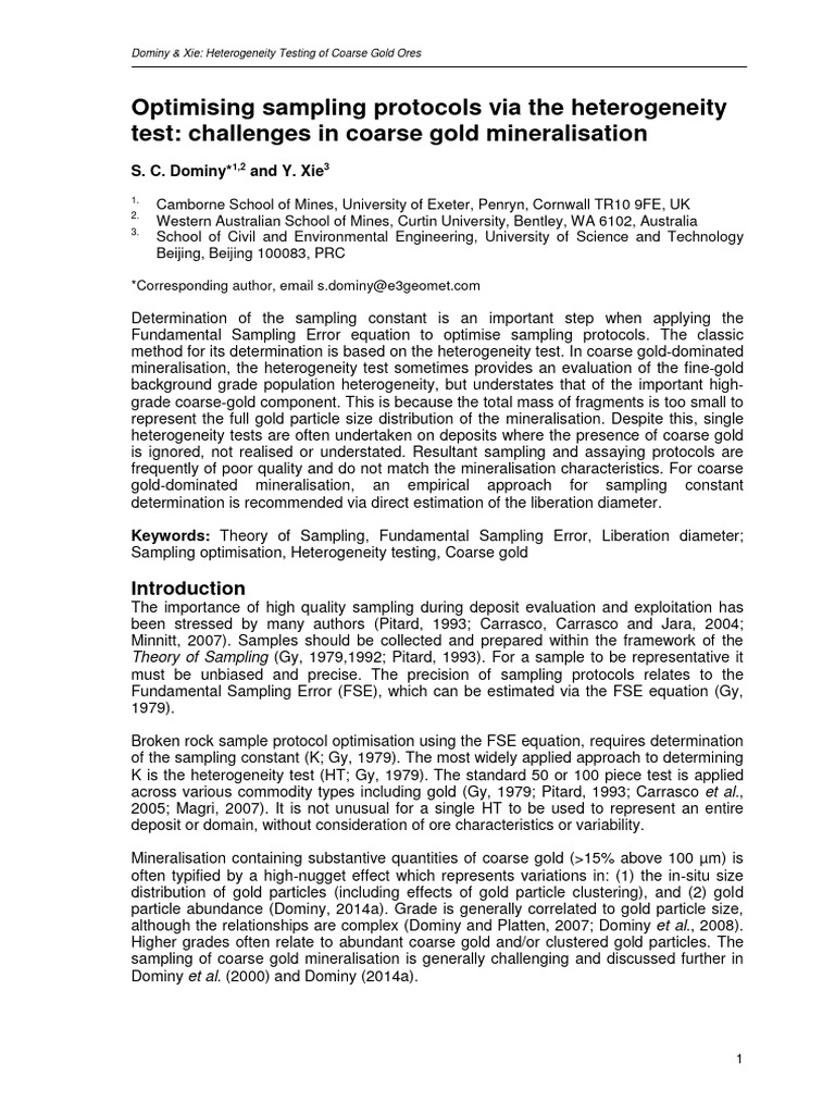 Optimising Sampling Protocols Via The Heterogeneity Test-Challenges in ...