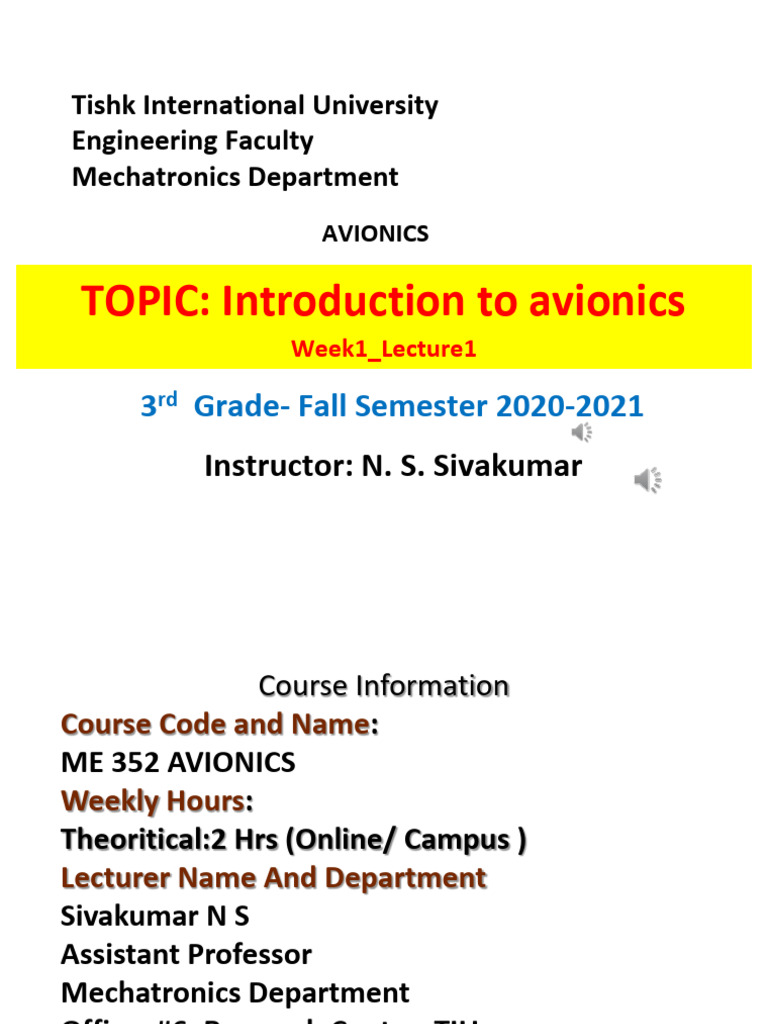 Week 1 Introduction To Avionics | Download Free PDF | Avionics | Aerospace