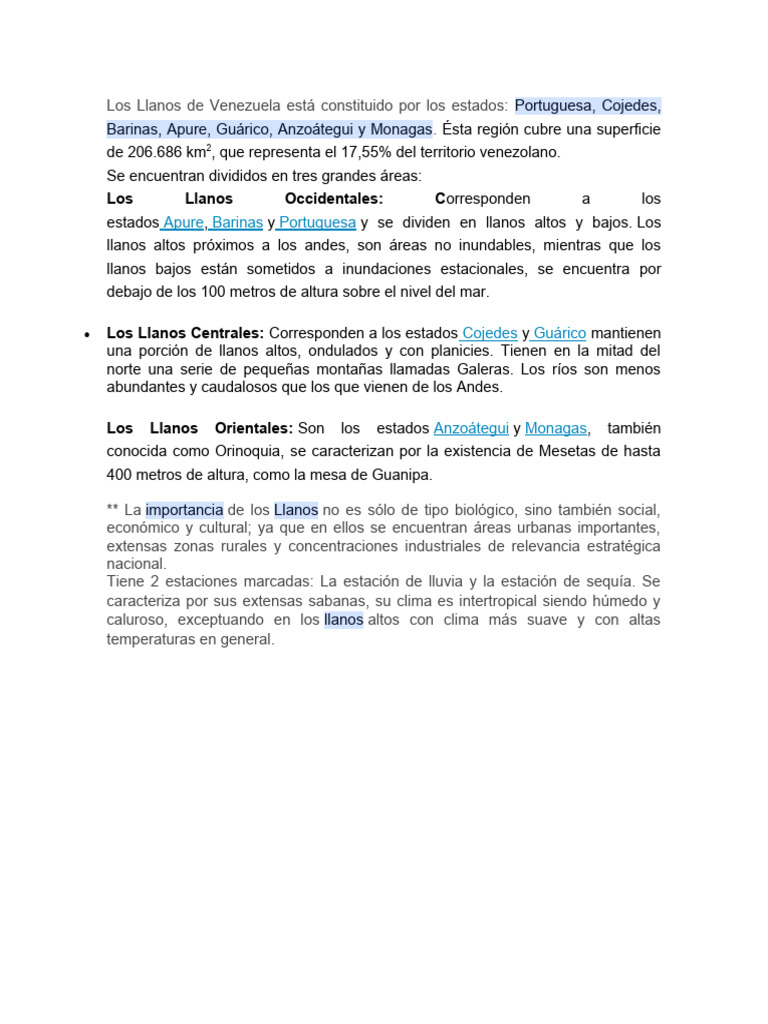 Los Llanos de Venezuela: Cultura y Economía | PDF | Cocinando | Cocina ...
