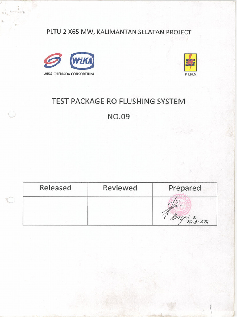 No. 09 TP RO flushing system | PDF