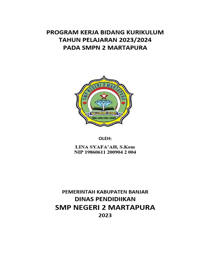 Program Kerja Bidang Kurikulum 2023 | PDF