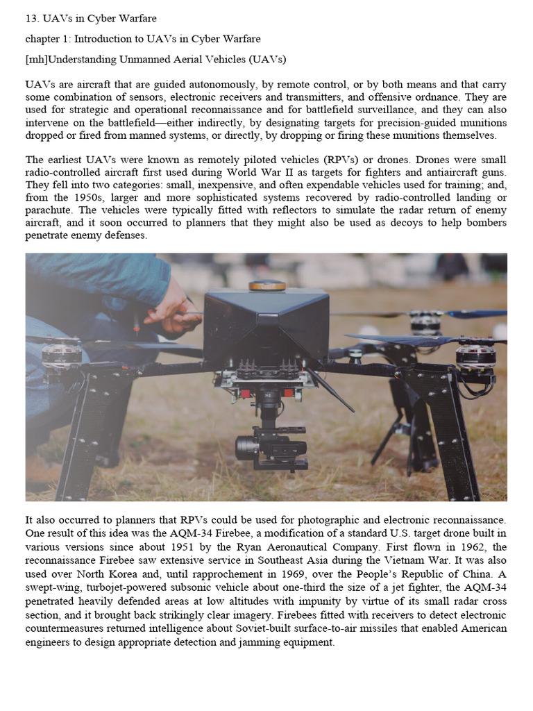 UAVs in Cyber Warfare | PDF | Wireless Ad Hoc Network | Supermarine Spitfire
