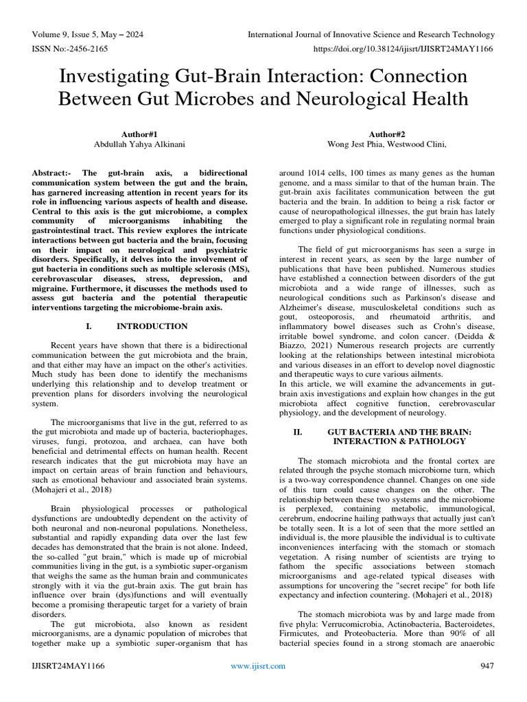 Investigating Gut-Brain Interaction: Connection Between Gut Microbes ...
