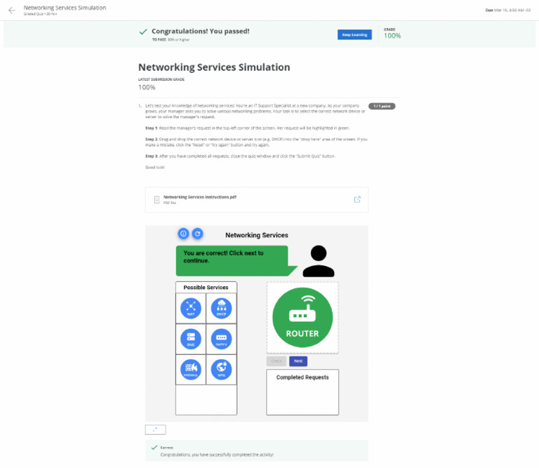 01 - Networking Services Simulation (Part 1 of 8) | PDF