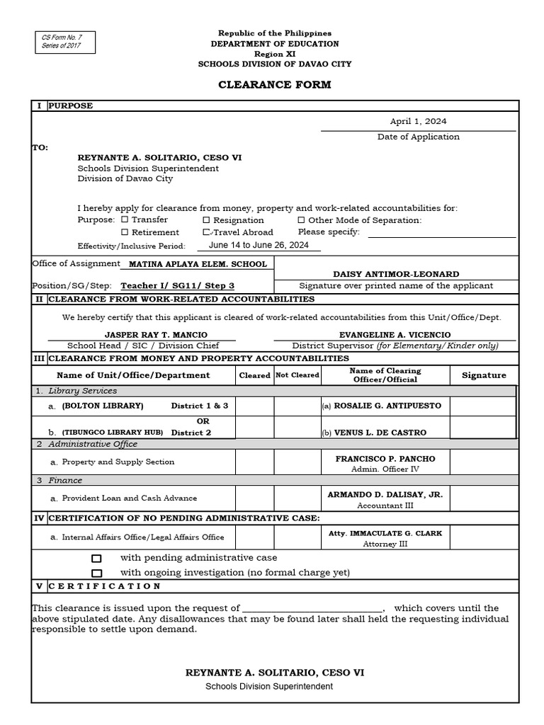 Division-Clearance-Form Travel Abroad | Download Free PDF | Government