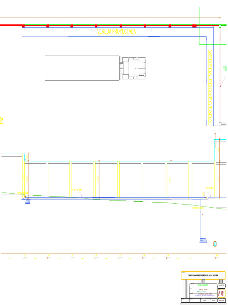 Plano de Vereda Corte y Elevacion Orvisa | PDF