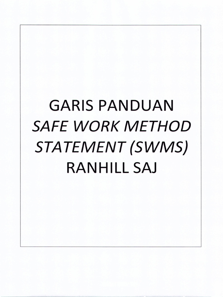 Format SWMS Ranhill Saj | PDF