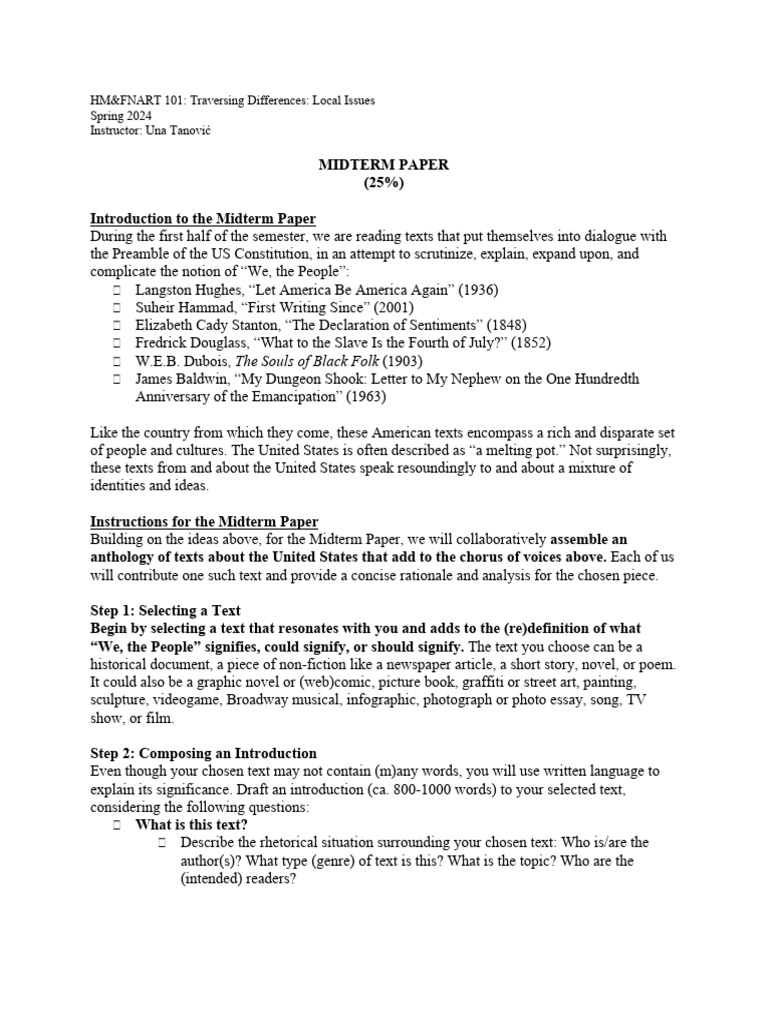 Midterm Paper: Analyzing American Voices | PDF | Social Science
