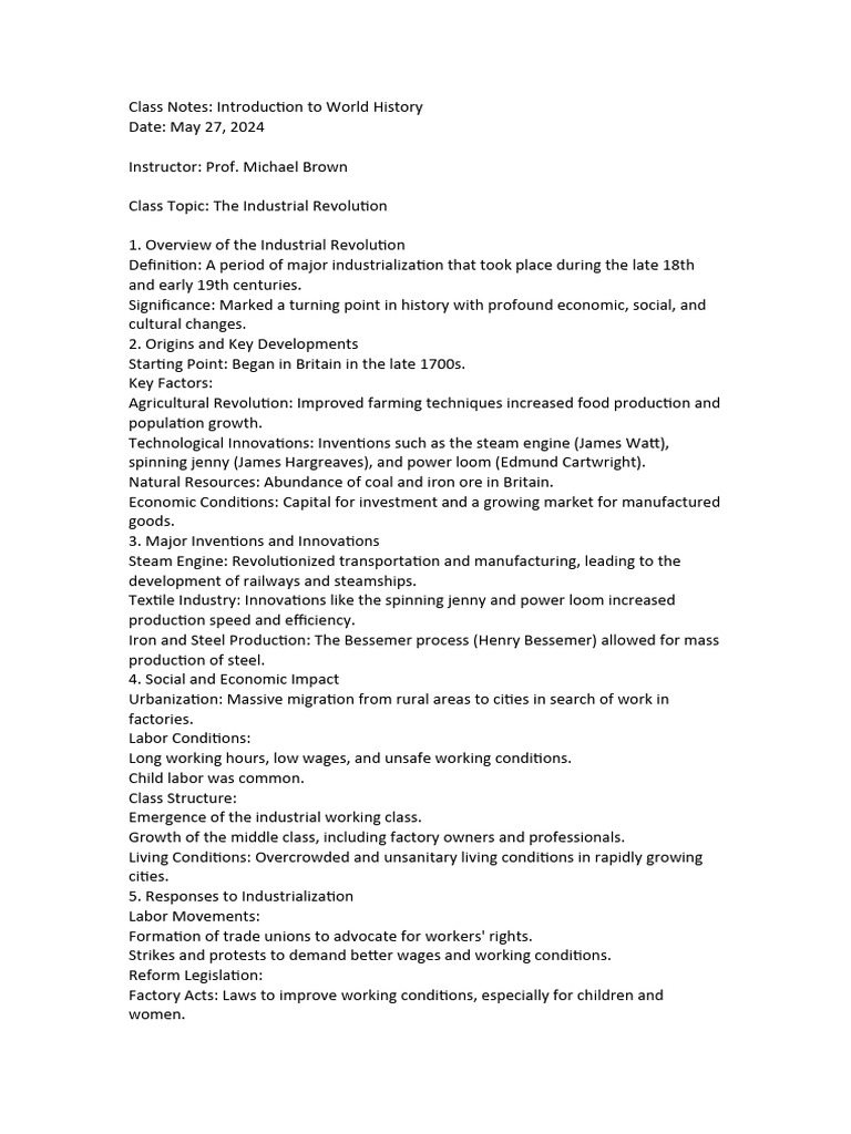Introduction To World History | PDF | Industrial Revolution | Economies