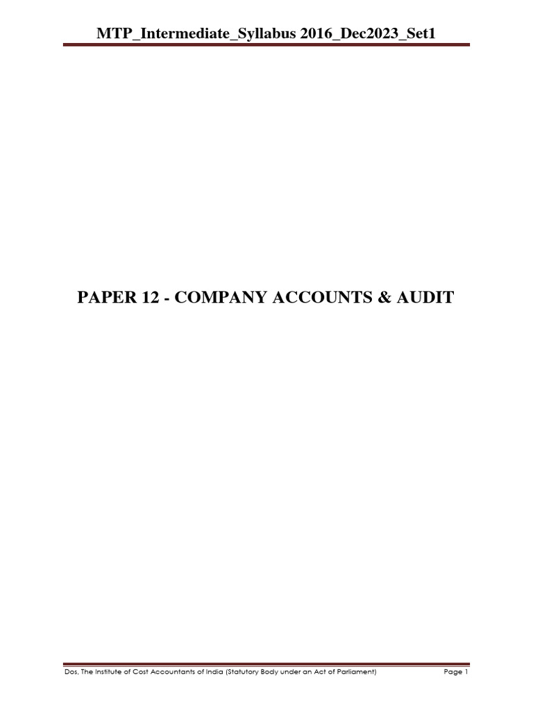Paper12 Set1 | PDF | Audit | Interest