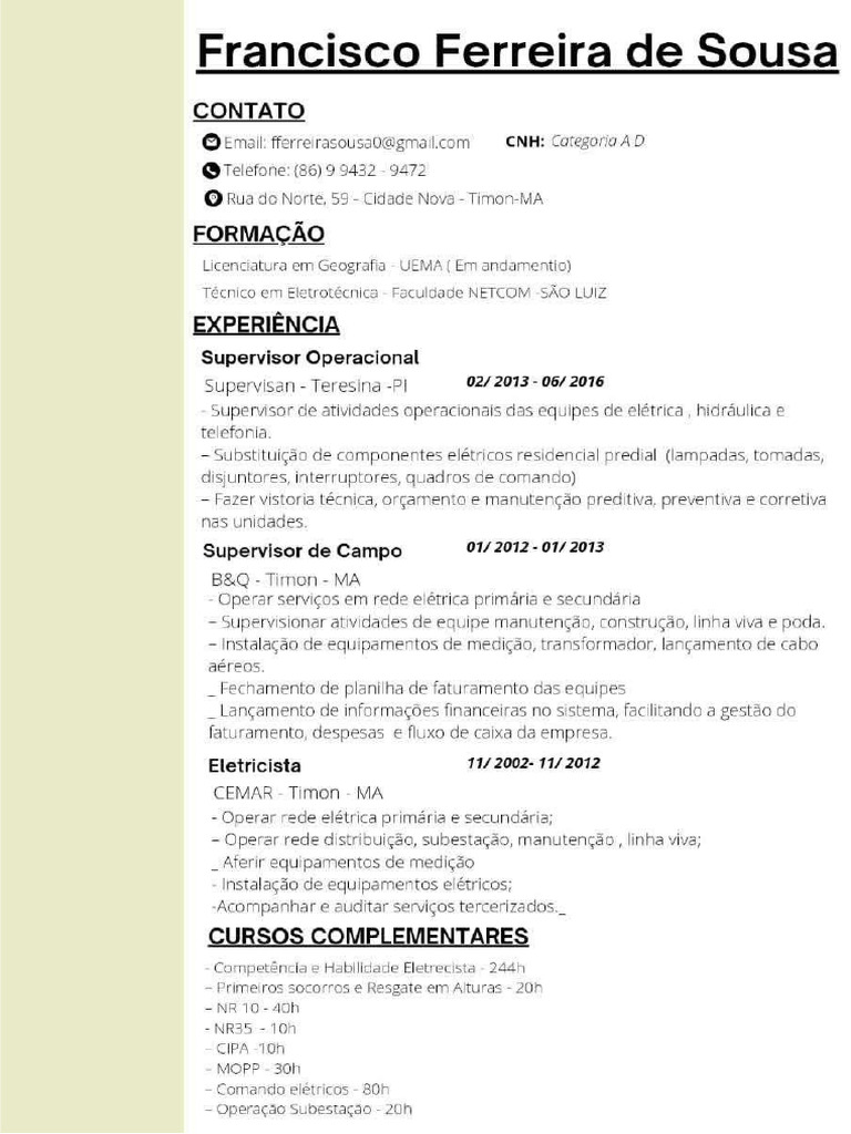 Curriculum Ferreira | PDF