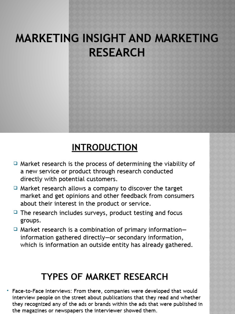 Market Research Insights and Methods | PDF | Marketing | Marketing Research