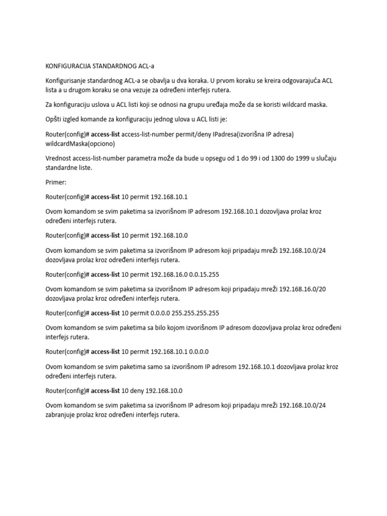 NAT_access list | PDF