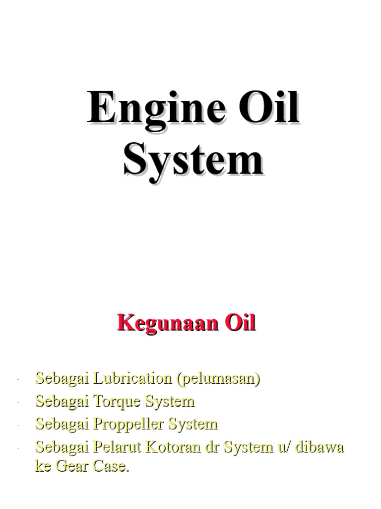 Sistem Oli Mesin dan Fungsinya | PDF