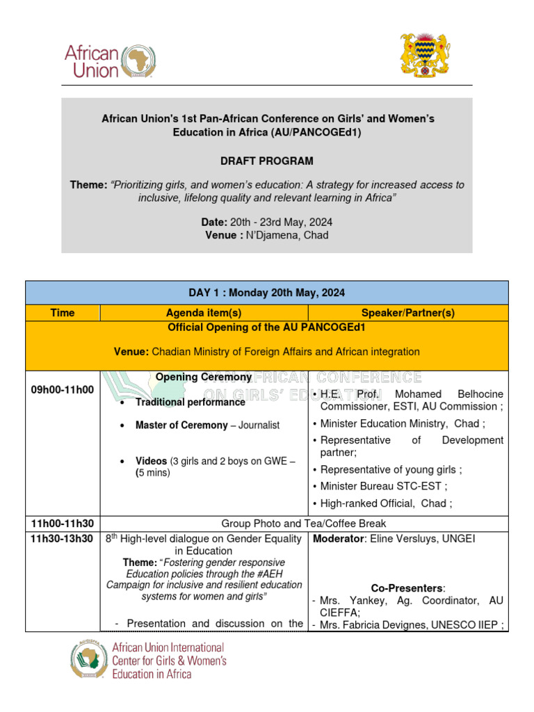 EN Pan African Conference Draft Program Rev On 04 16 24 | PDF