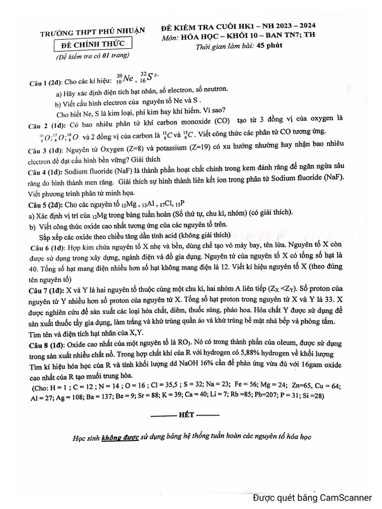THPT Phú Nhuận - G10 - Ch | PDF