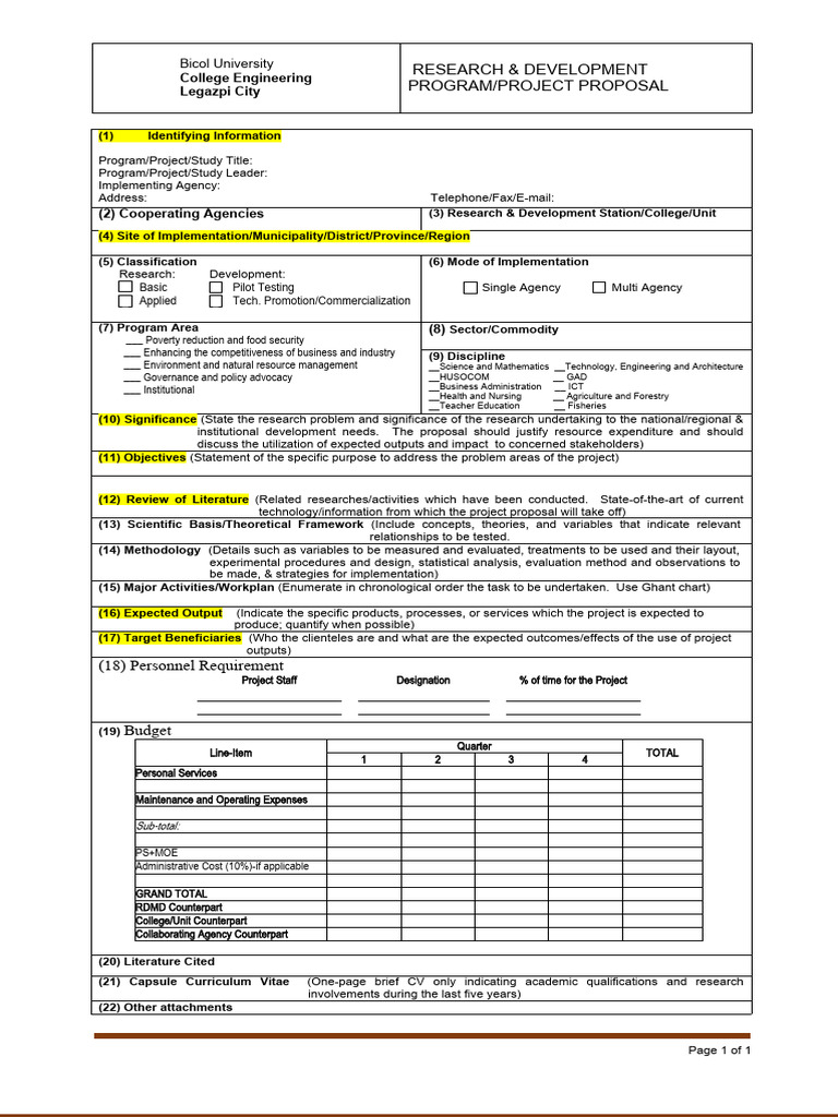 Proposal-format | PDF | Governance | Theory