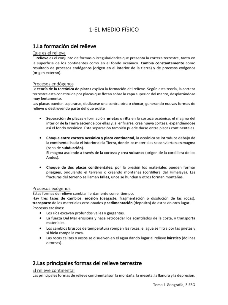 Geo Tema 1 - 211026 - 165902 | PDF | Placas tectónicas | Mar