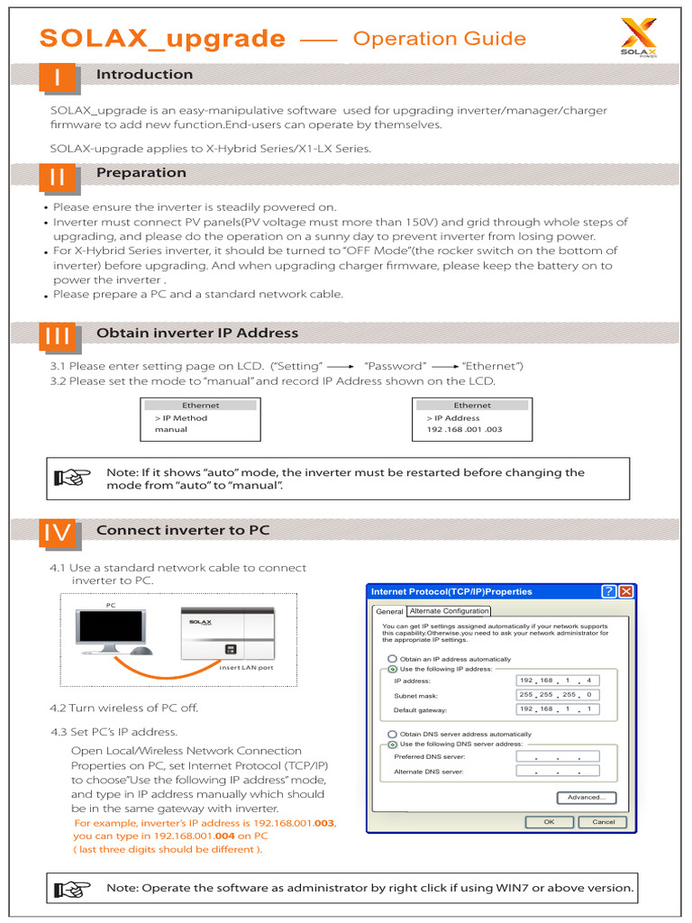 SOLAX Inverter Firmware Upgrade Guide | PDF | Ip Address | Computer Network