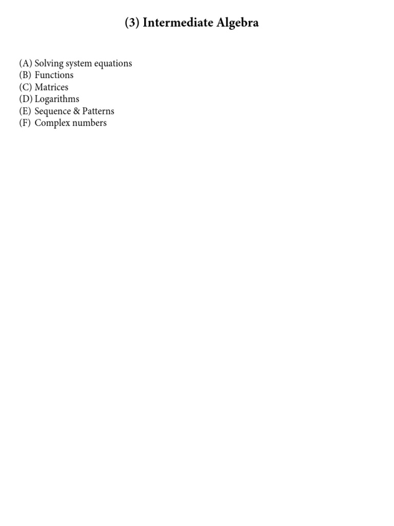 3 - Intermediate Algebra | Download Free PDF | Matrix (Mathematics ...