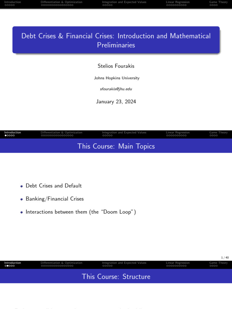 Debt Crises and Financial Crises Math Review Slides S24 | PDF ...