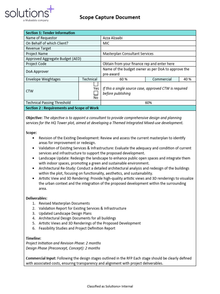 SCD Masterplan Services | PDF