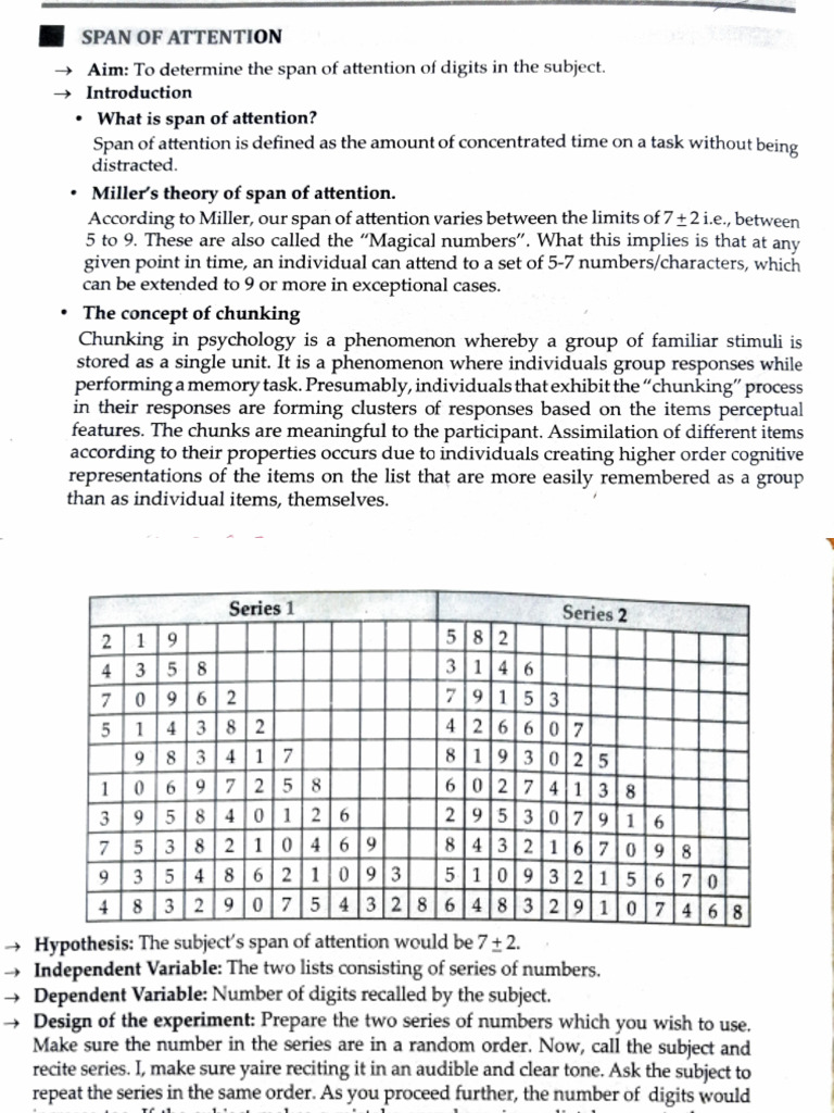 Span of Attention Practical | PDF | Attention | Brain