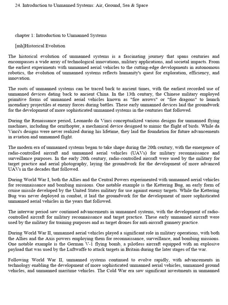 Introduction To Unmanned Systems - Air, Ground, Sea & Space | PDF | Unmanned Aerial Vehicle ...