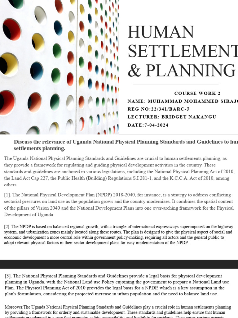 Human Settlement & Planning | PDF | Economy And The Environment | Sustainability