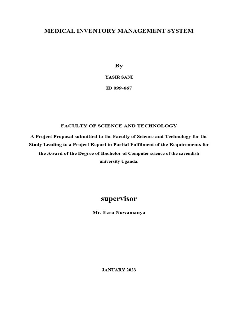 Medical Inventory System Proposal | PDF | Software Development Process | Pallet